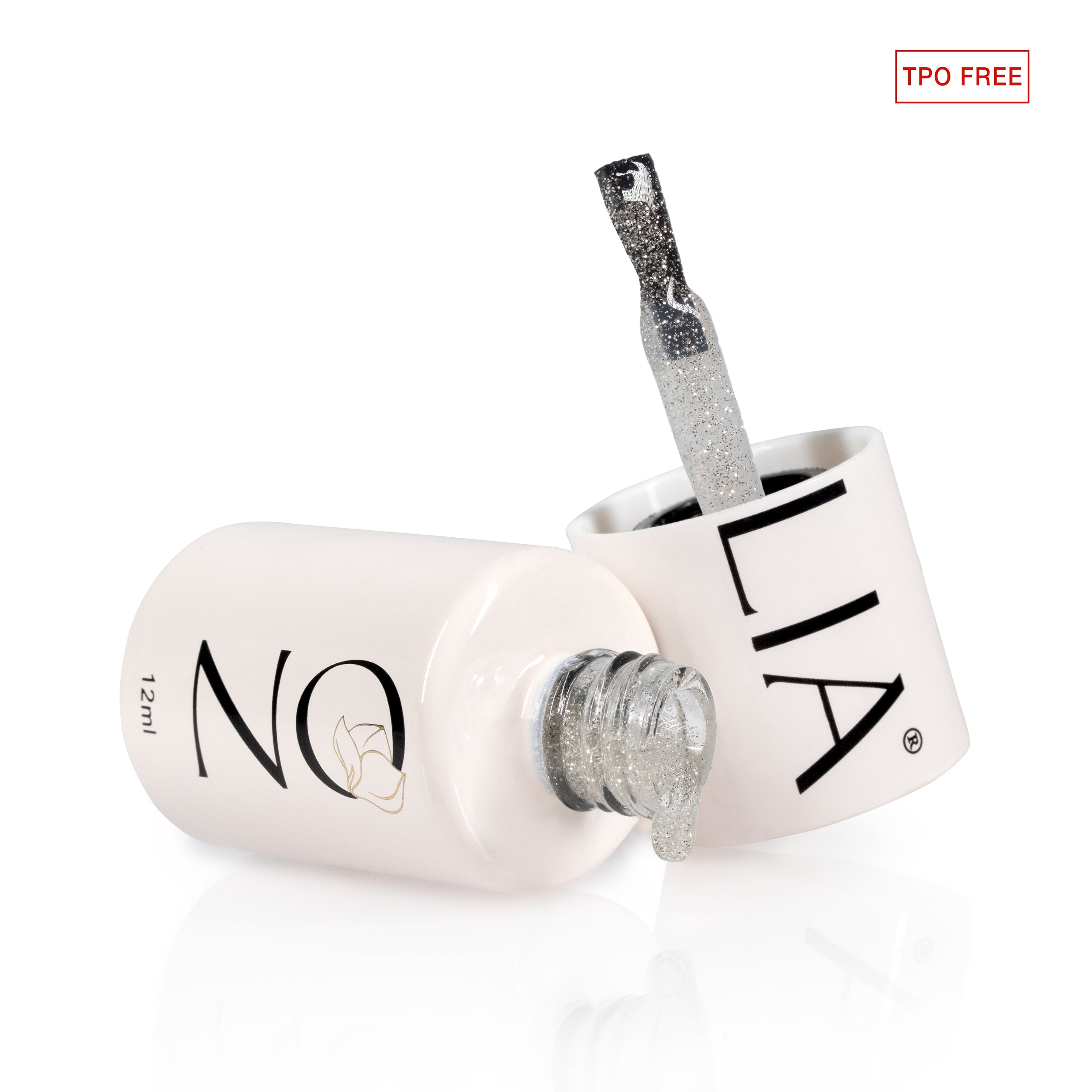 Silver Glitter Top Coat - Nolia Shop Romania